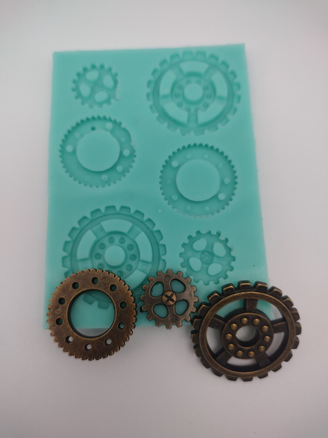 Gears -silicone Mold-faux Fake Bake-clay, Resin, Soap, Candle, Plaster ...