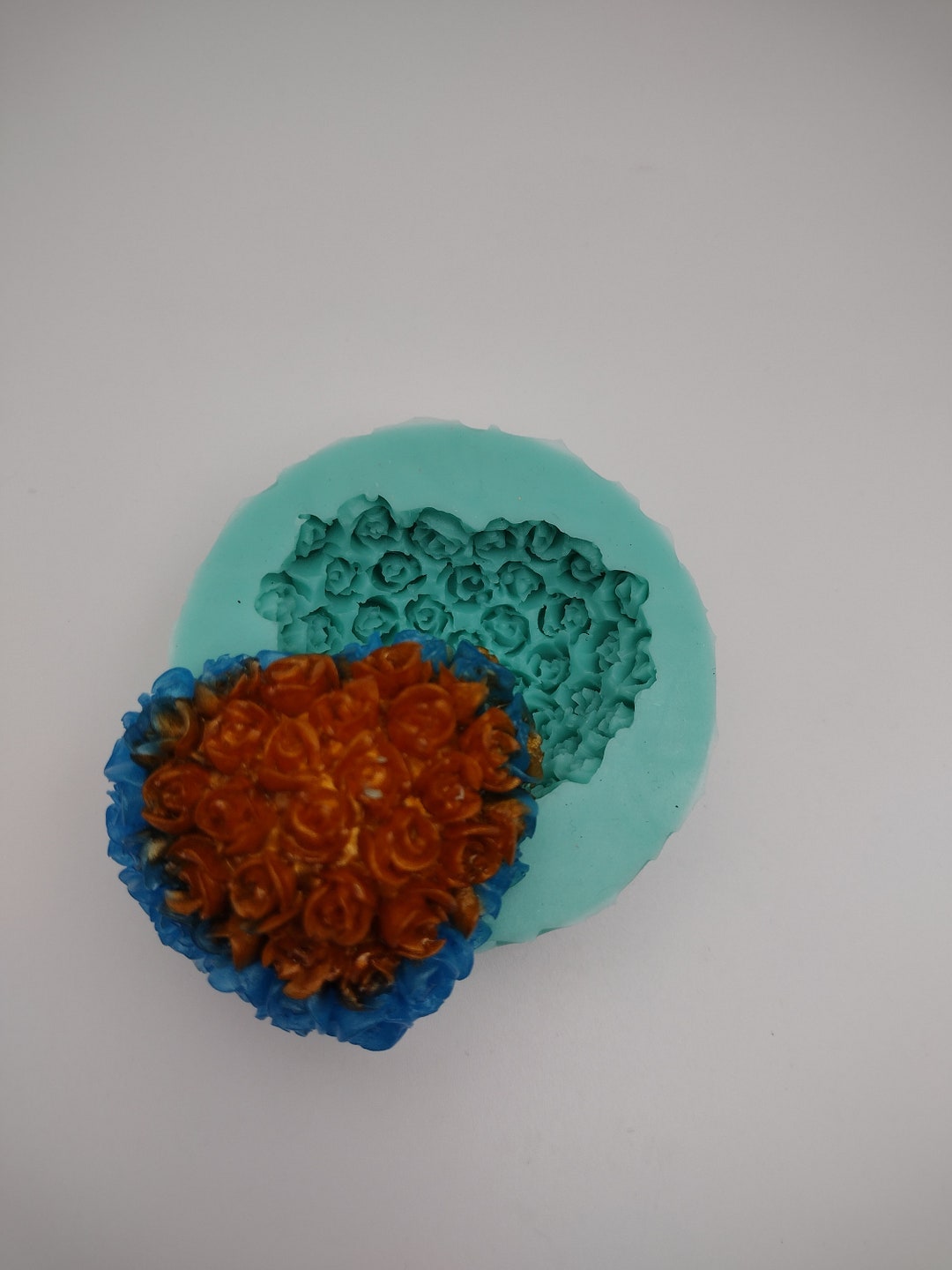 Rose Heart-silicone Mold-faux Fake Bake-clay, Resin,soap,candle,plaster ...