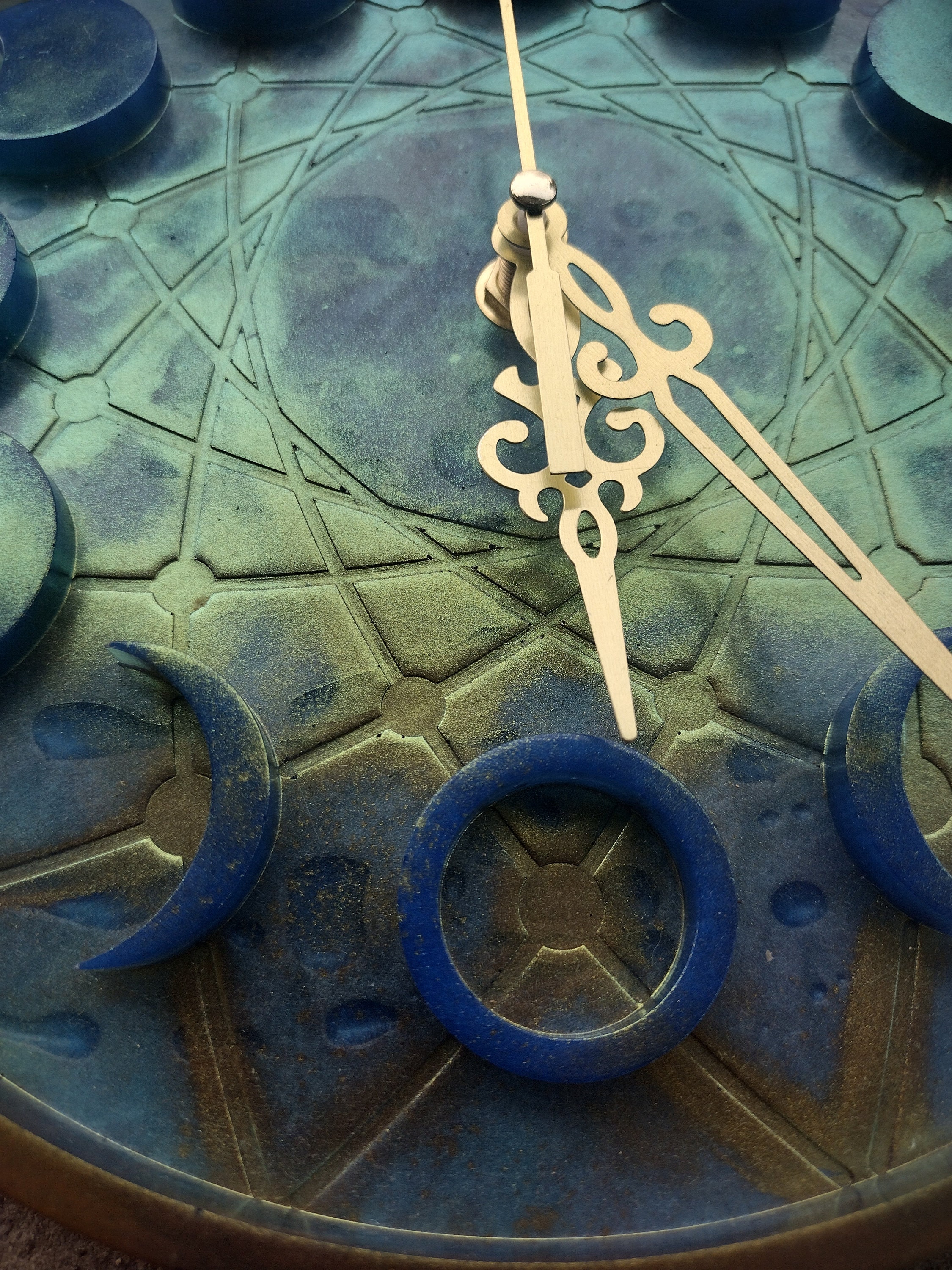 Moon Phase Clock With Metallic Color Shift Pigment-blue and - Etsy