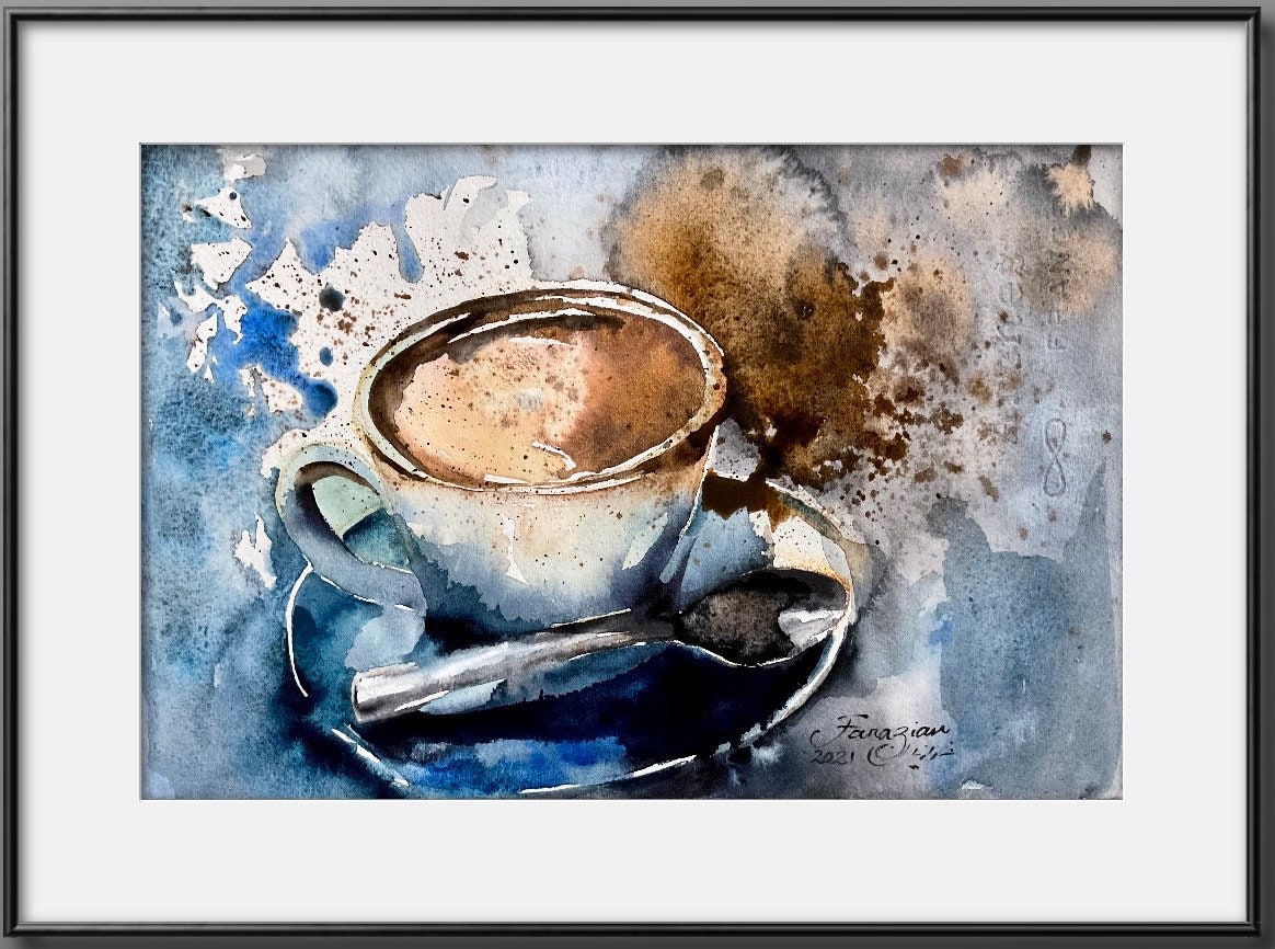 Coffee Cup Original Watercolour Painting - Etsy