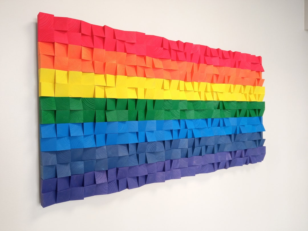 Wood Wall Art rainbow Flag Wooden LGBT Pride - Etsy