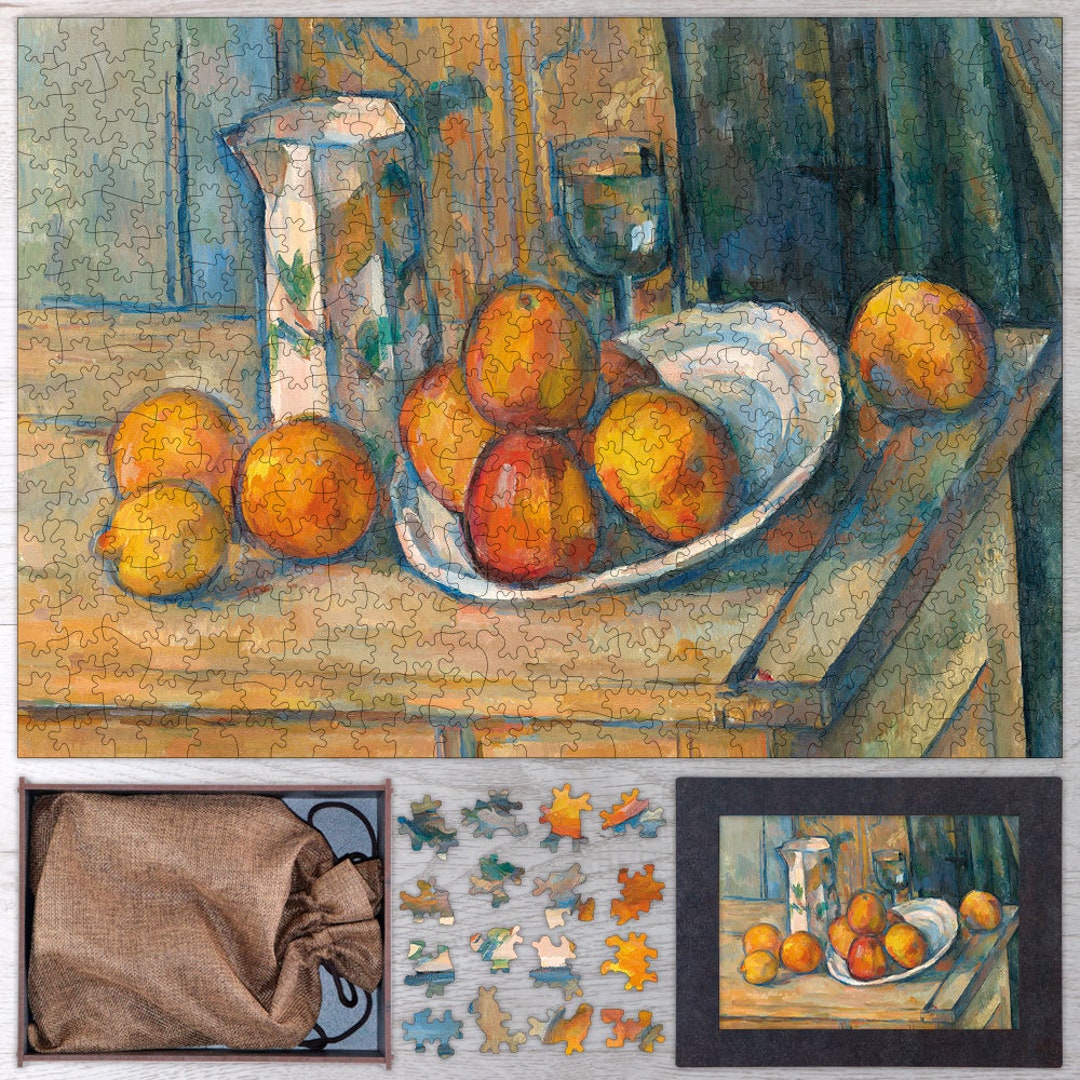 Still Life With Milk Jug and Fruit Wooden Jigsaw Puzzle by Paul Cézanne ...