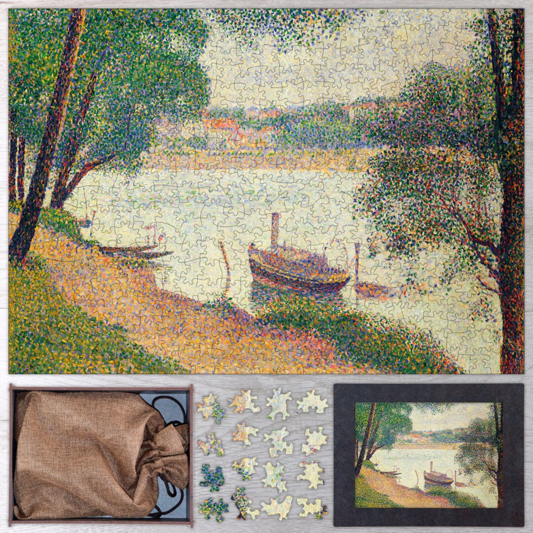 Gray Weather, Grande Jatte Wooden Jigsaw Puzzle by Georges Seurat ...