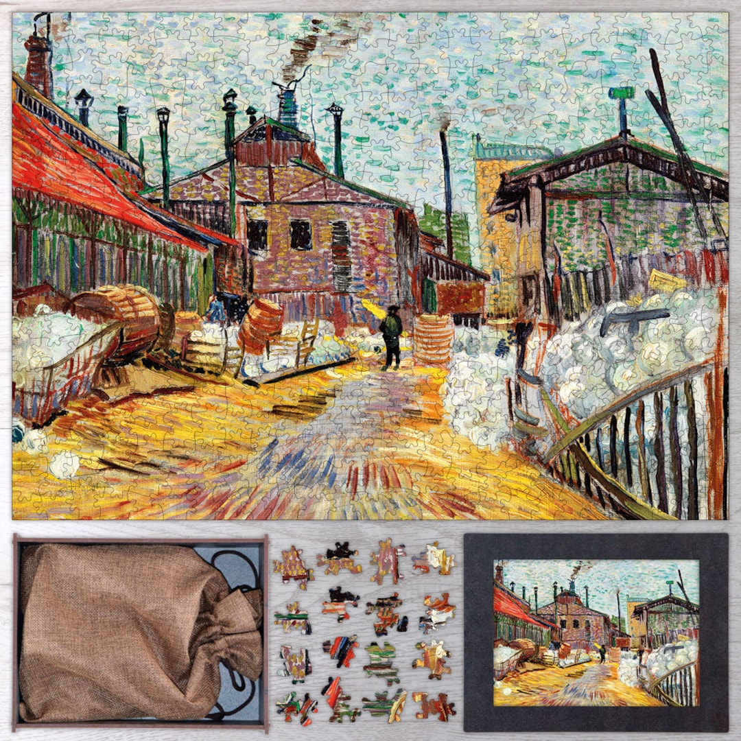 Vincent Van Gogh Wooden Jigsaw Puzzle – "the Factory" Art Puzzle - Etsy