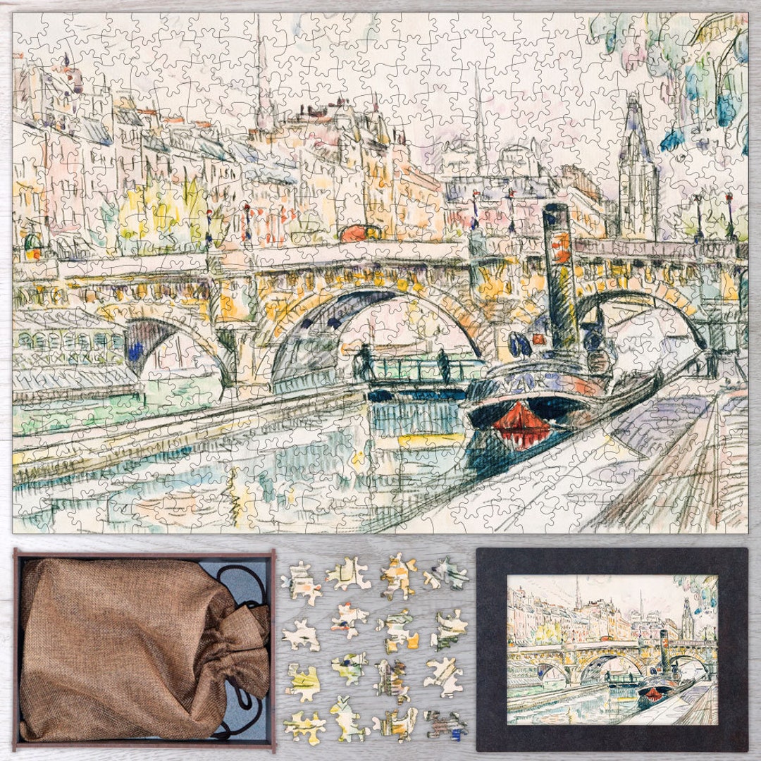 Paul Signac Tugboat at Pont Neuf Wooden Jigsaw Puzzle - Etsy