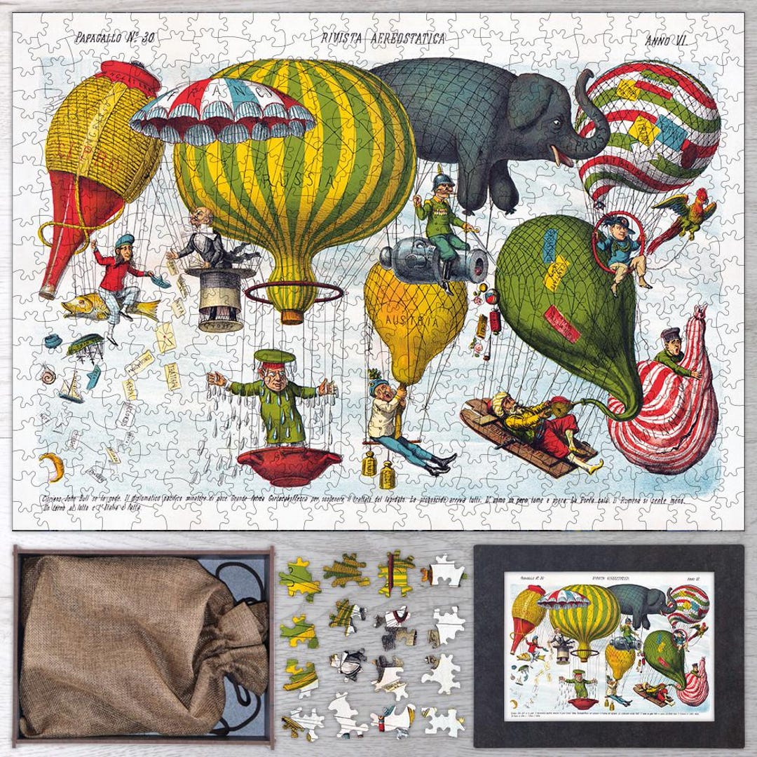 Aerostatic Magazine Wooden Jigsaw Puzzle – Fine Art Puzzle for Adults ...