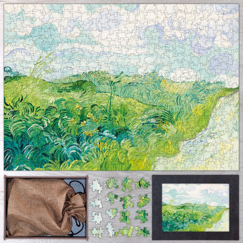 Green Wheat Fields, Auvers Wooden Jigsaw Puzzle by Vincent Van Gogh ...
