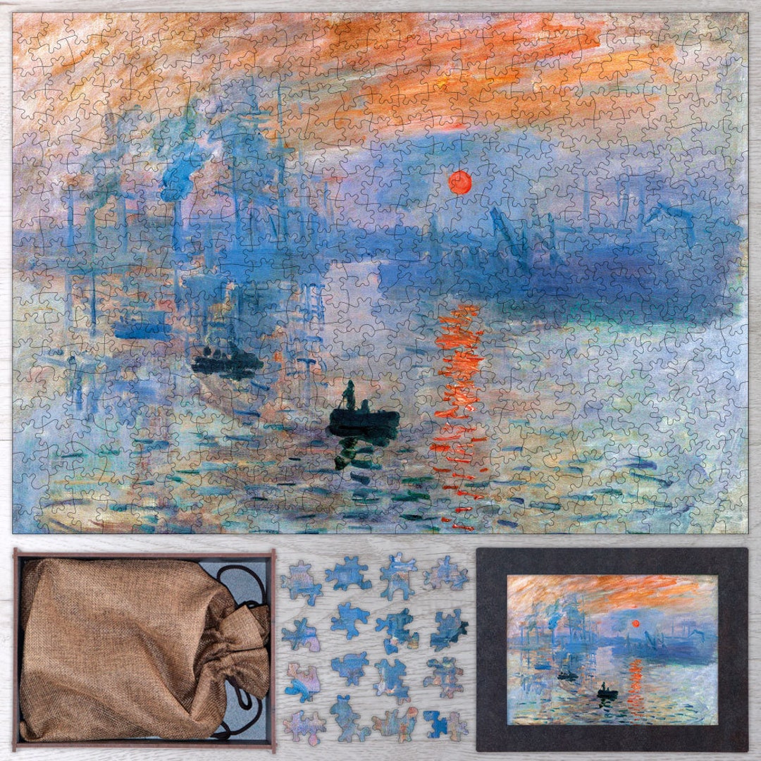Impression, Sunrise Wooden Jigsaw Puzzle by Claude Monet. Wooden Art ...