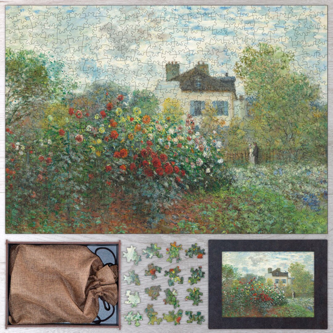 The Garden of Monet at Argenteuil Wooden Jigsaw Puzzle by Claude Monet ...