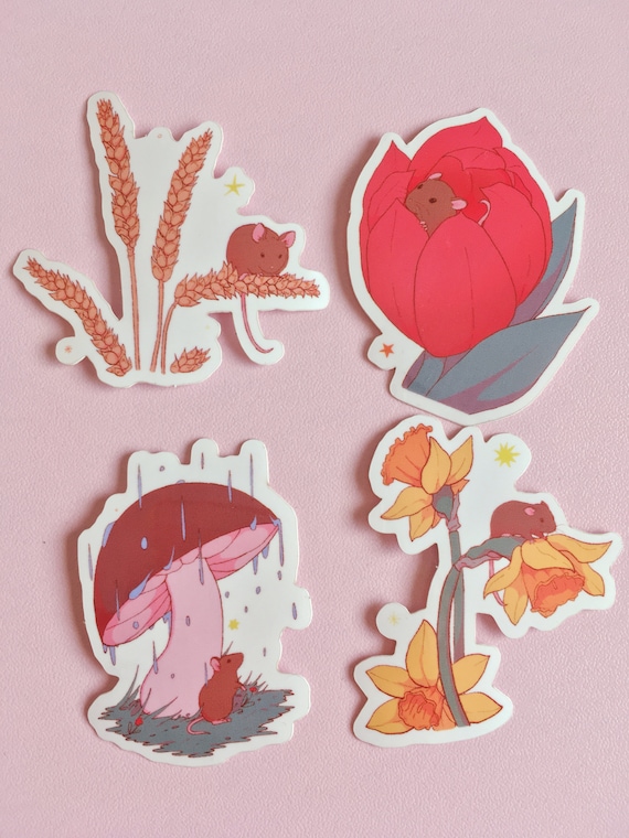 Field Mice Sticker Set of 4 | Etsy