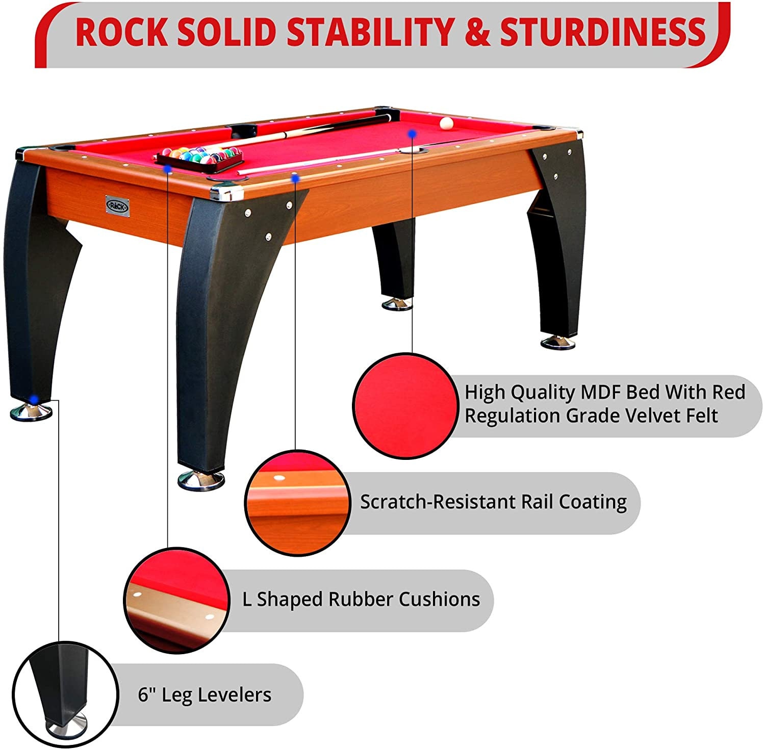RACK Stark 5.5-foot Billiard/pool Table (red) - Etsy