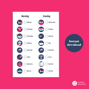 Positive Discipline Tool - Routine Chart for Kids / Morning & Evening ...