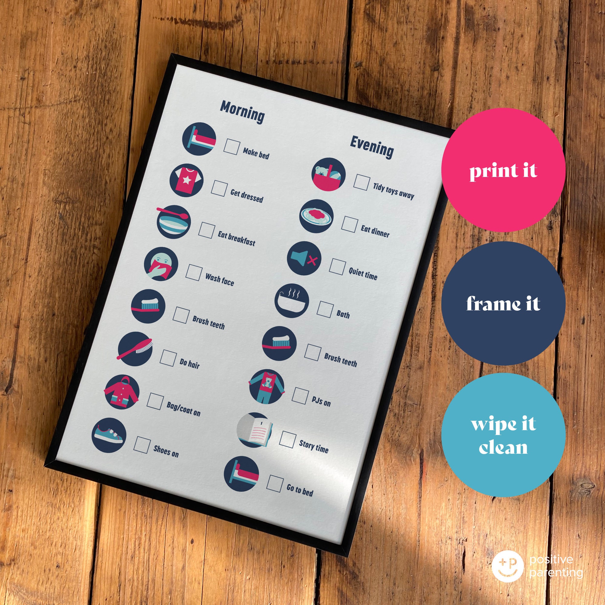 Positive Discipline Tool - Routine Chart for Kids / Morning & Evening ...
