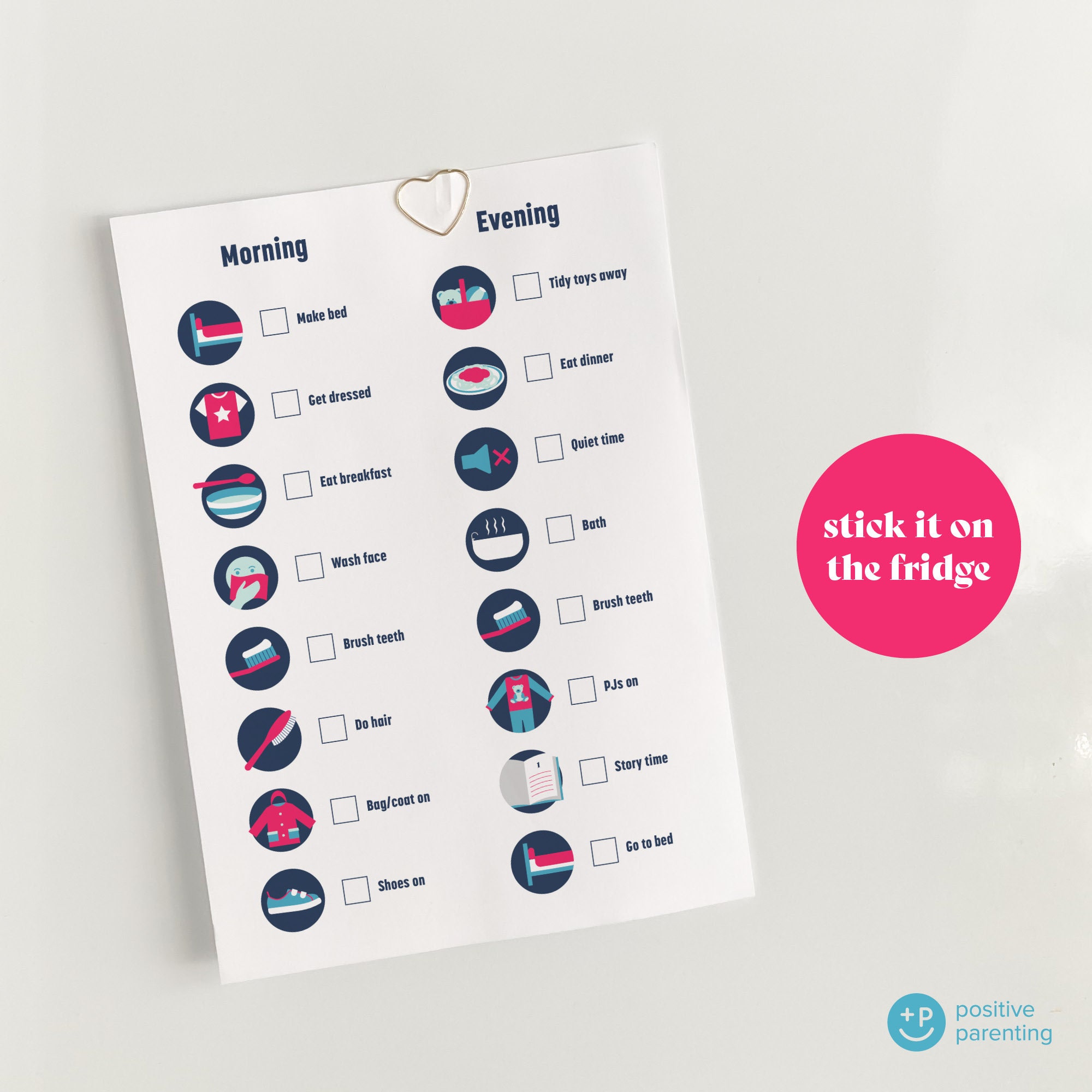 Positive Discipline Tool - Routine Chart for Kids / Morning & Evening ...