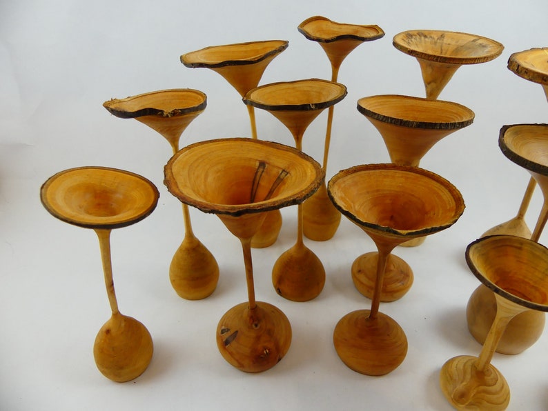 Forest Flower Wood Turned Ornamental Art Sold Individually - Etsy