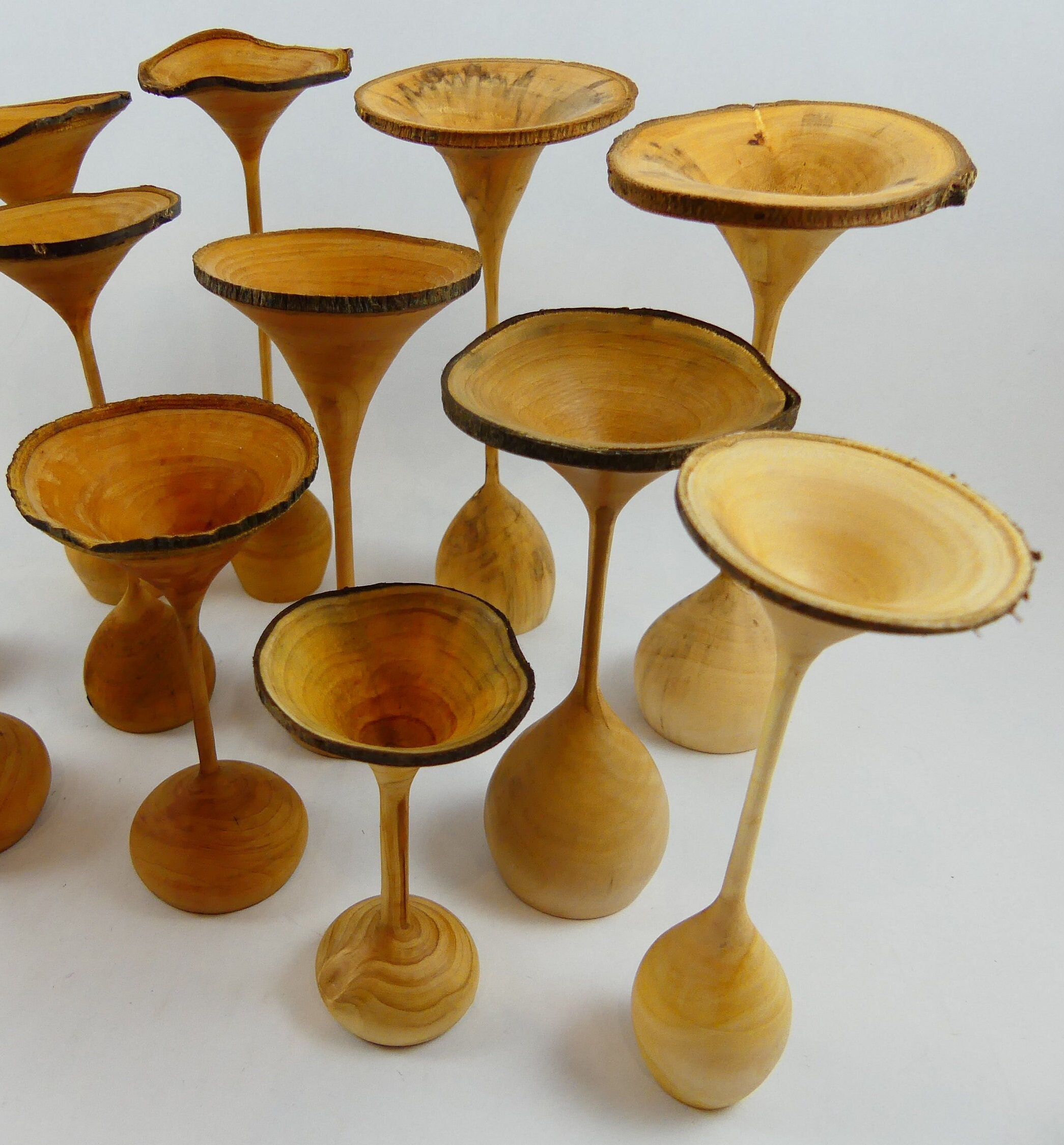 Forest Flower Wood Turned Ornamental Art Sold Individually - Etsy