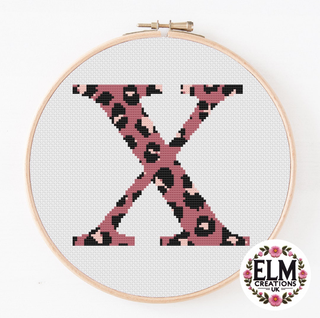 Leopard Print Letter X Cross Stitch Pattern - Instant Download - PDF ...