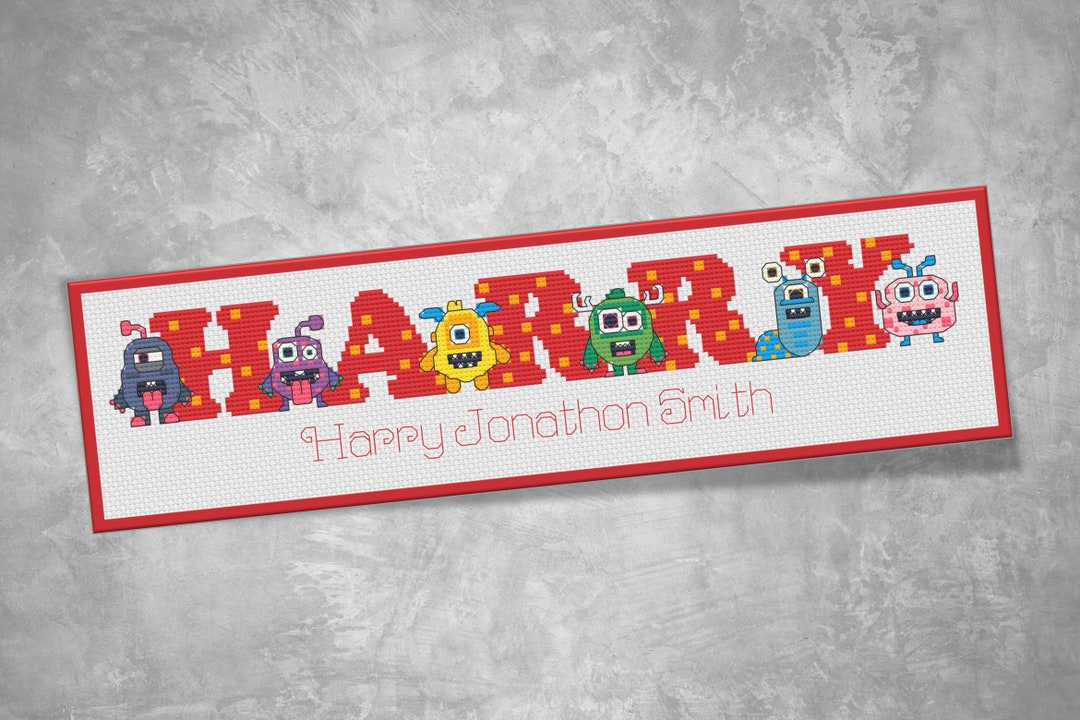Monster Name Sampler Cross Stitch Chart / Personalised / Digital PDF ...