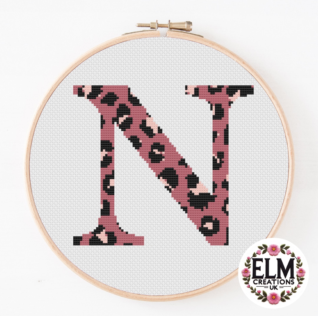 Leopard Print Letter N Cross Stitch Pattern - Instant Download - PDF ...