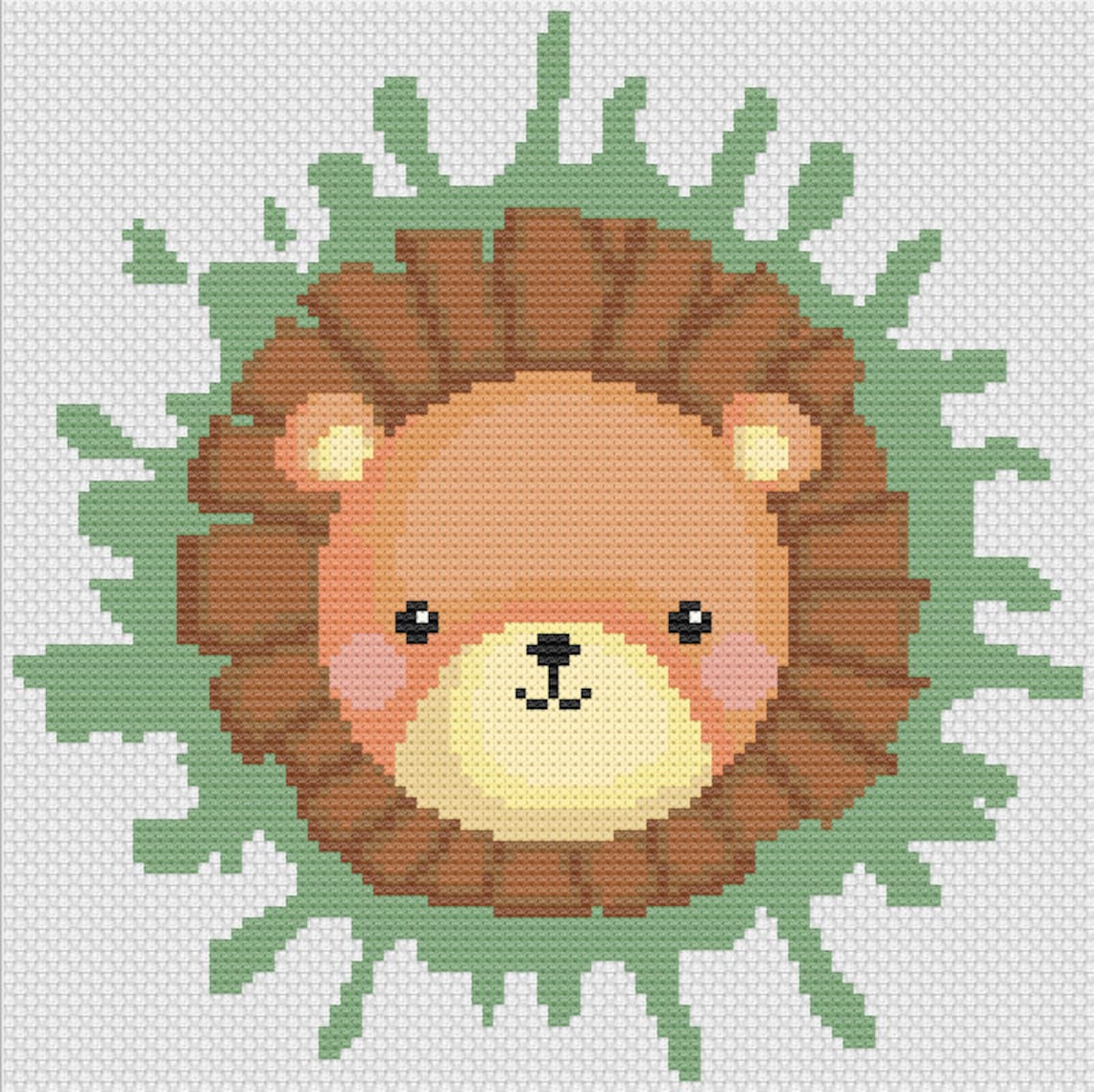 Cute Lion Cross Stitch Pattern / Digital PDF Pattern / Instant Download ...