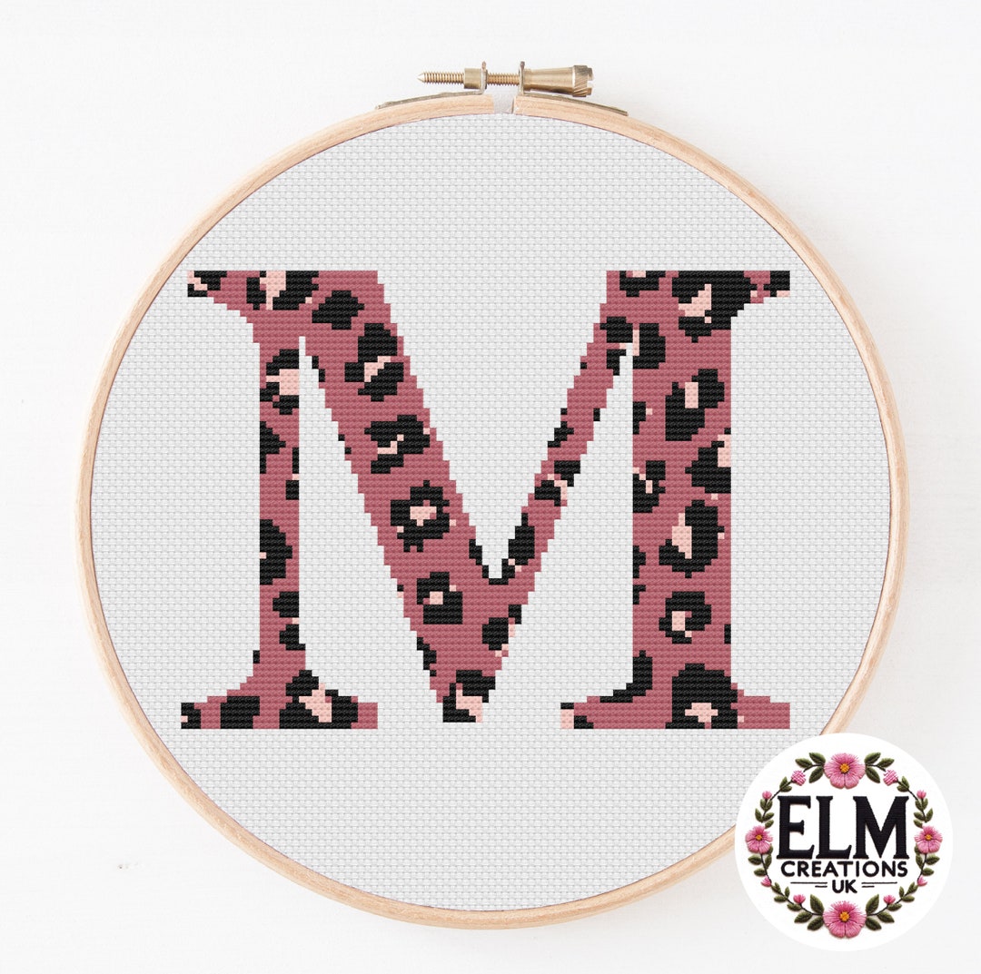 Leopard Print Letter M Cross Stitch Pattern - Instant Download - PDF ...