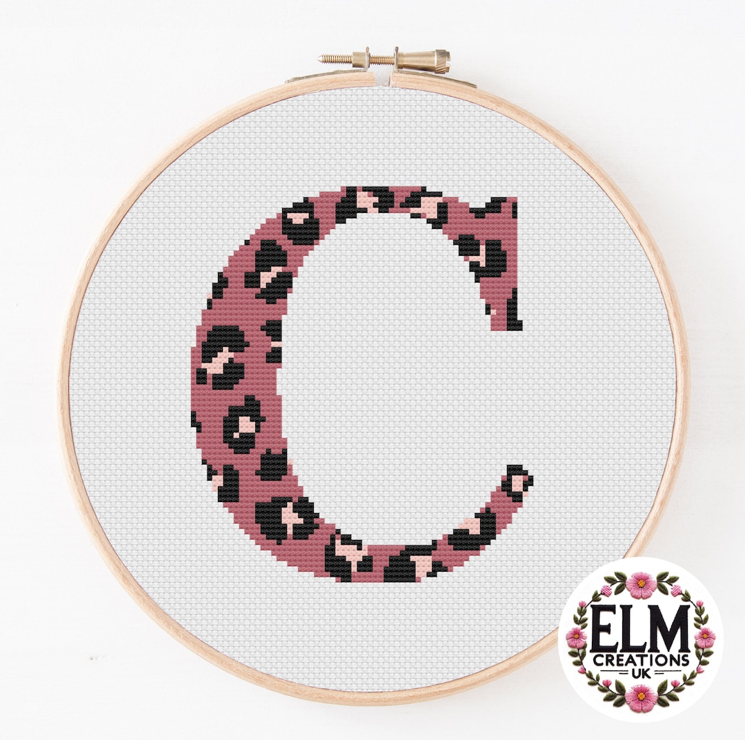 Leopard Print Letter C Cross Stitch Pattern - Instant Download - PDF ...