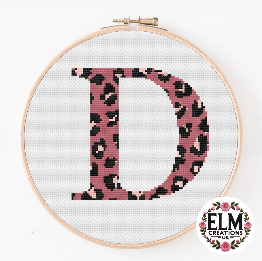 Leopard Print Letter D Cross Stitch Pattern - Instant Download - PDF ...