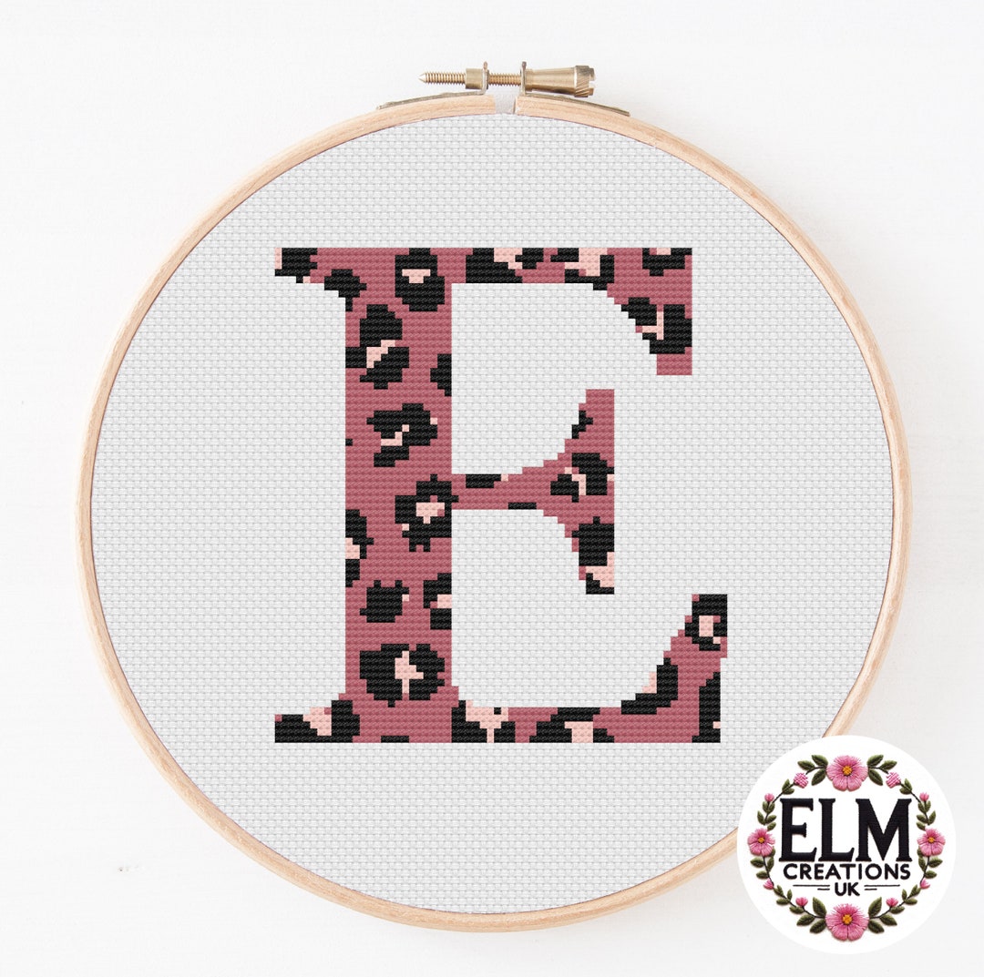 Leopard Print Letter E Cross Stitch Pattern - Instant Download - PDF ...