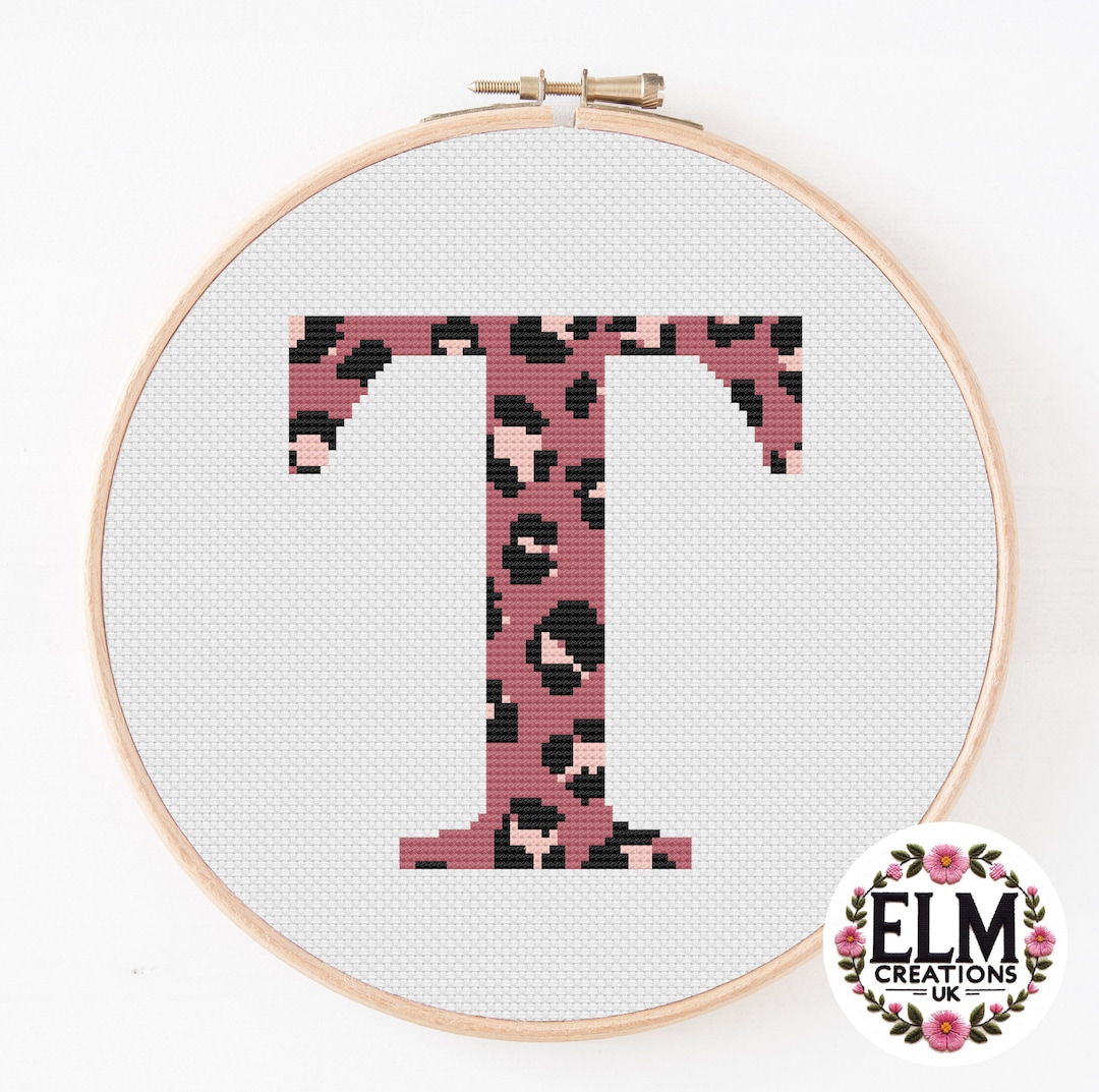 Leopard Print Letter T Cross Stitch Pattern - Instant Download - PDF ...