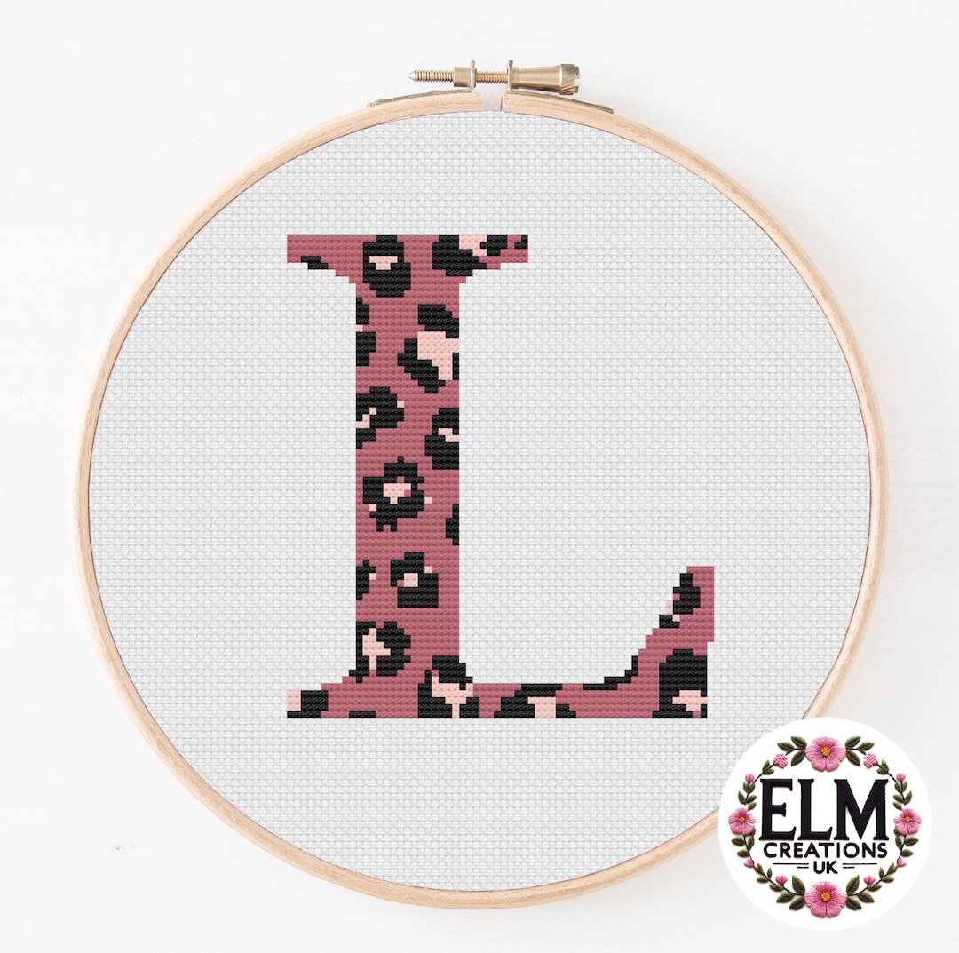 Leopard Print Letter L Cross Stitch Pattern - Instant Download - PDF ...