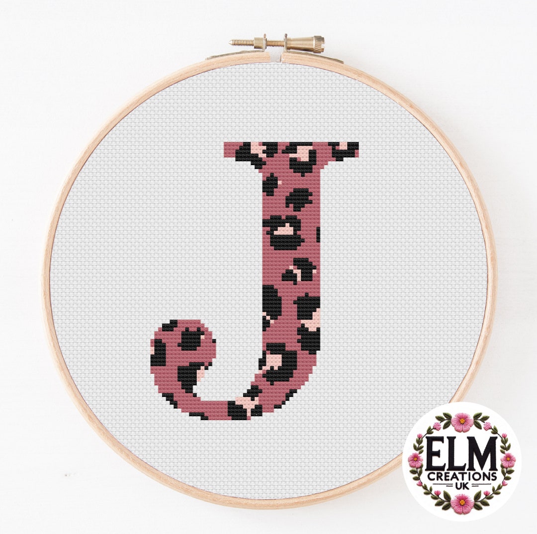 Leopard Print Letter J Cross Stitch Pattern - Instant Download - PDF ...