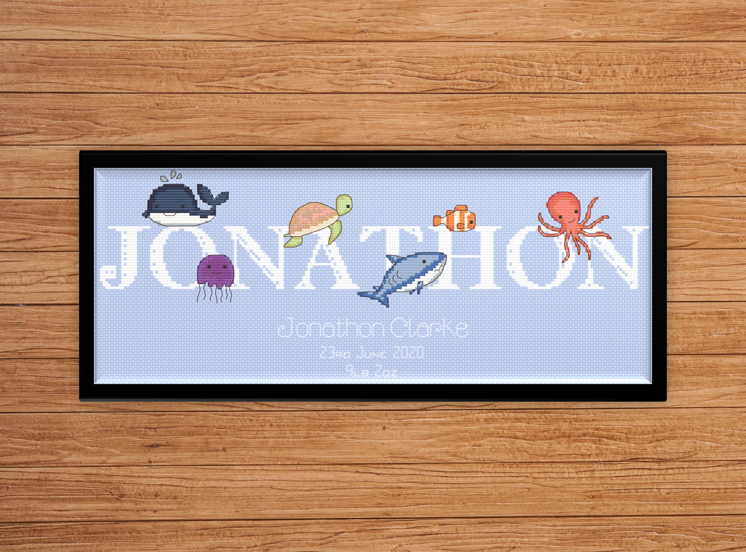 Underwater Name Sampler Cross Stitch Chart / Personalised / Digital PDF ...