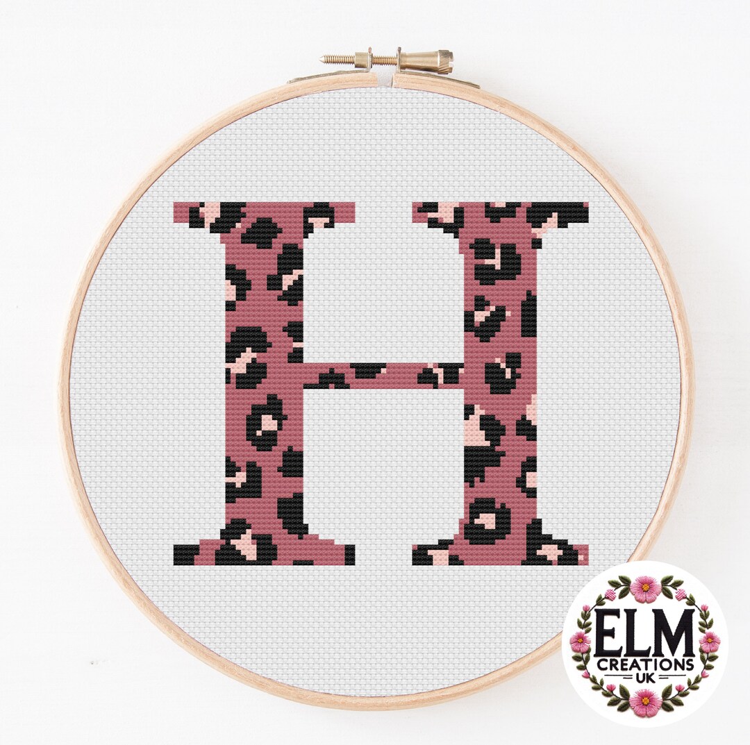 Leopard Print Letter H Cross Stitch Pattern - Instant Download - PDF ...