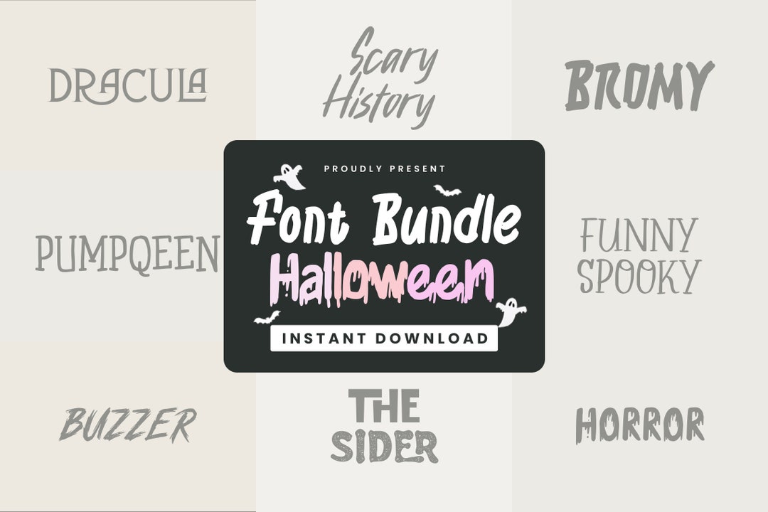 Halloween Fonts Bundle 8 in 1 - Spooky Fonts, Witch Font, Ghost Fonts ...