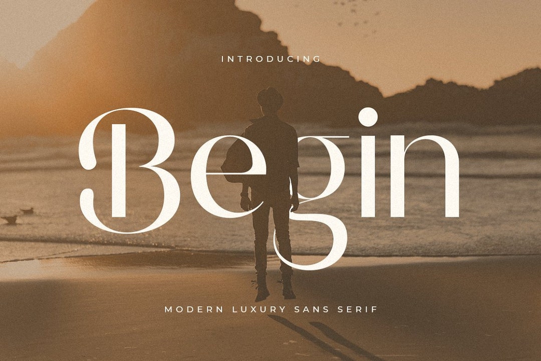 Begin: Modern Curvy Sans Serif Font for Branding & Logos - Etsy