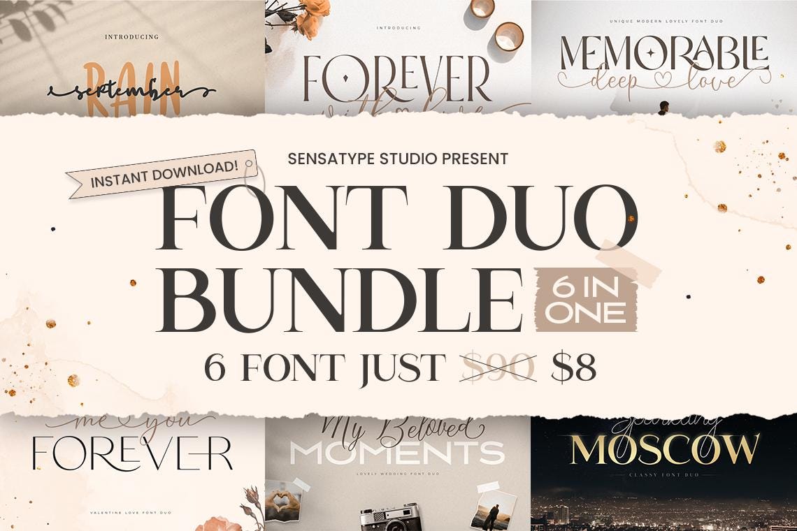 6 in 1 Font Duo Bundle – Perfect Pairing Fonts for Logos, Branding ...