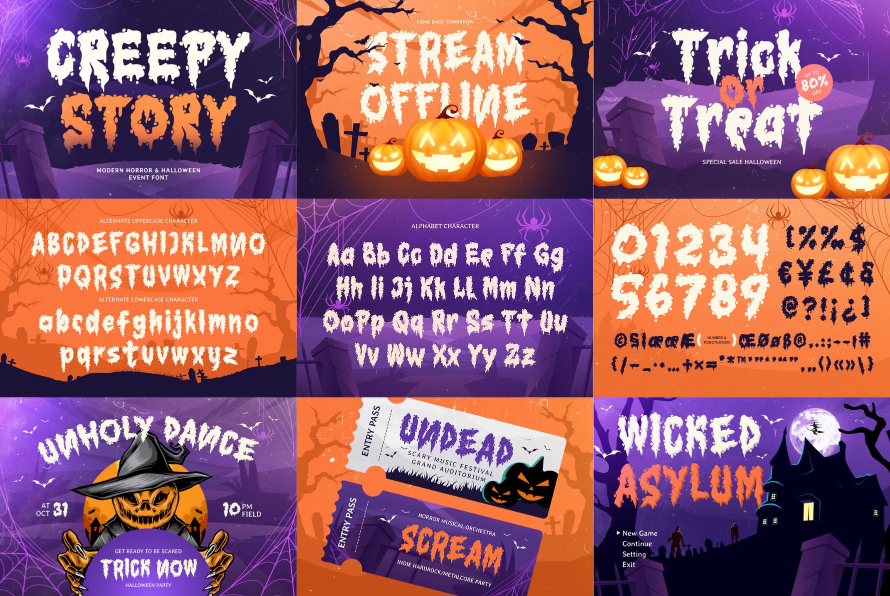 Ultimate Halloween Font Bundle 11 in 1 | Spooky Brush Script & Playful ...