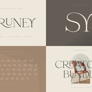 Elegant Font Bundle: Classy Modern Fonts for Logo Design - Etsy