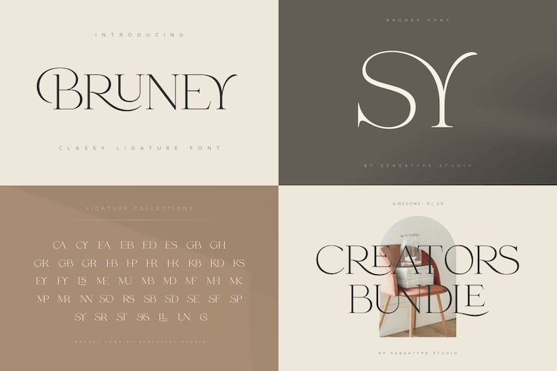 Elegant Font Bundle: Classy Modern Fonts for Logo Design - Etsy