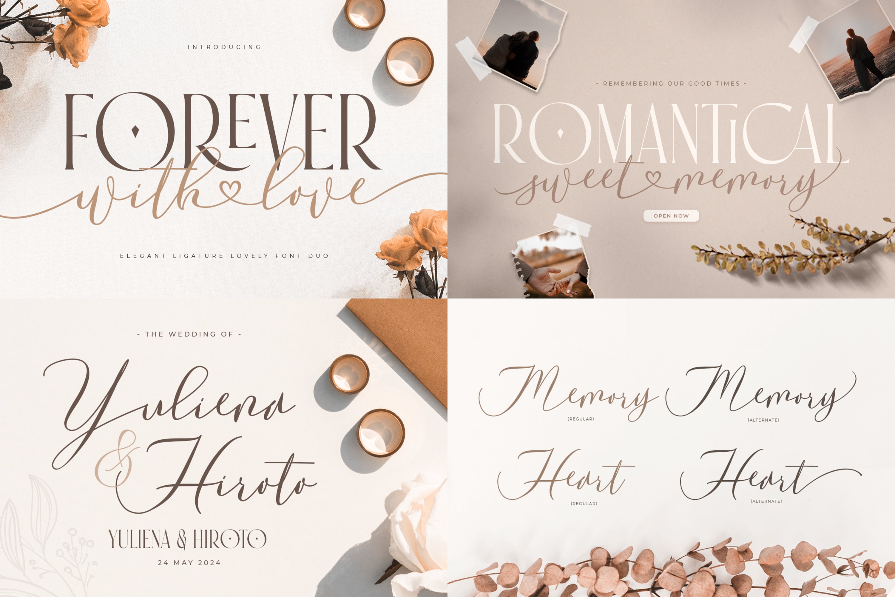 Romantic Font Bundle: Elegant Script, Cursive & Heart Fonts - Etsy