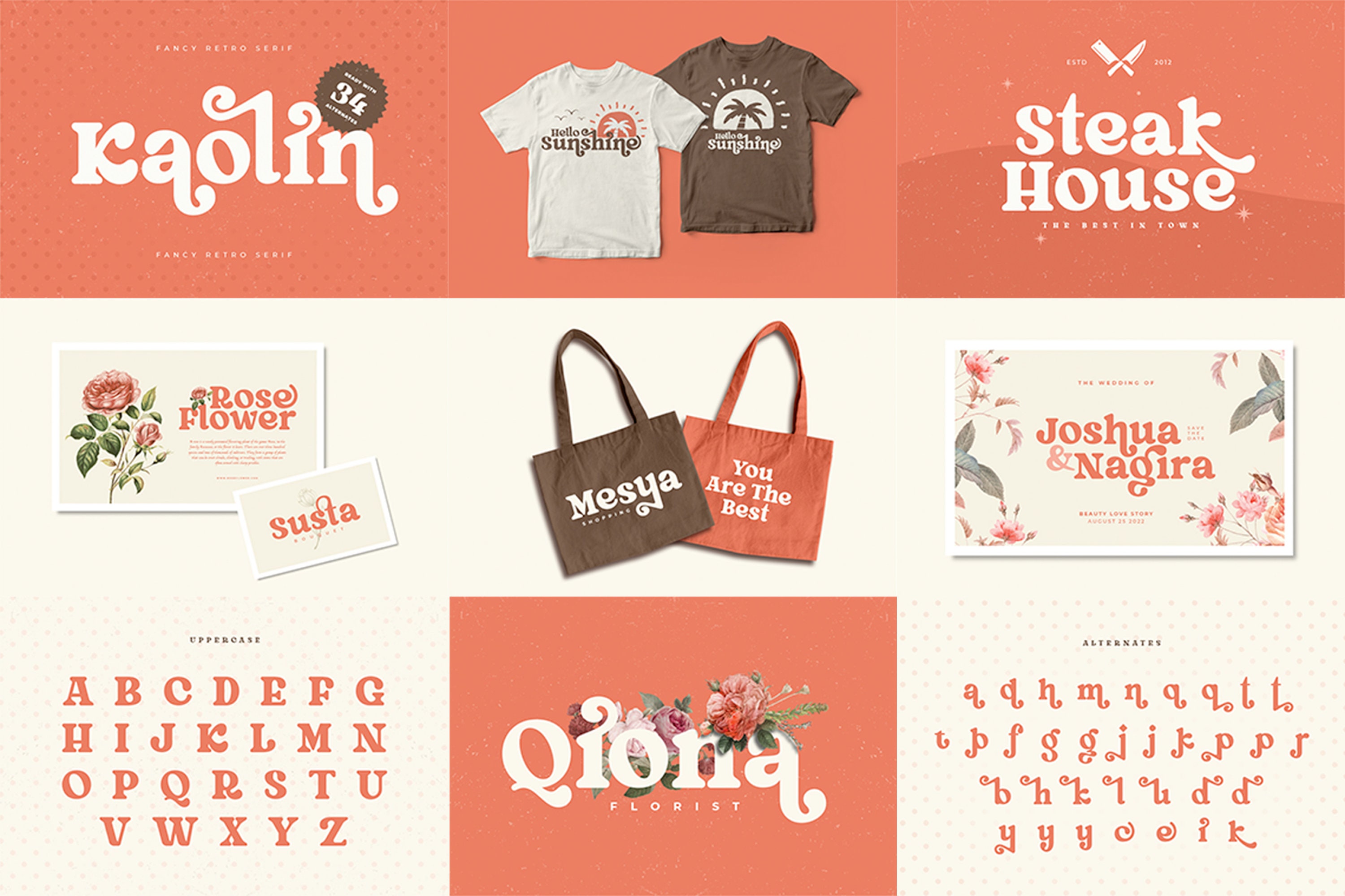 Vintage Retro Fonts Bundle 20 in 1 - Vintage Fonts, Retro Fonts, Sign ...