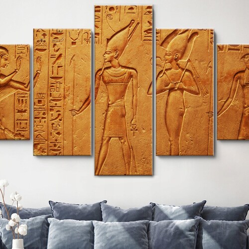 Ancient Egyptian Hieroglyphs 5 Piece Five Panel Wall Canvas - Etsy