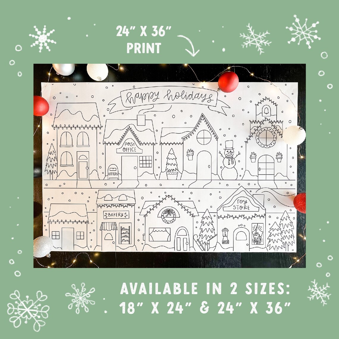 GIANT Printable Holiday Coloring Page | Coloring Poster | Christmas ...