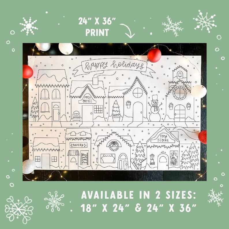 GIANT Printable Holiday Coloring Page | Coloring Poster | Christmas ...