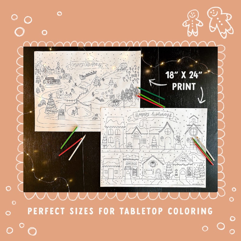 GIANT Printable Holiday Coloring Page | Coloring Poster | Christmas ...