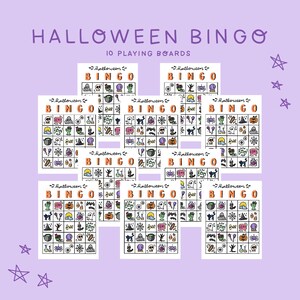Printable Halloween Bingo - 10 Unique Game Boards - Digital Download - Etsy