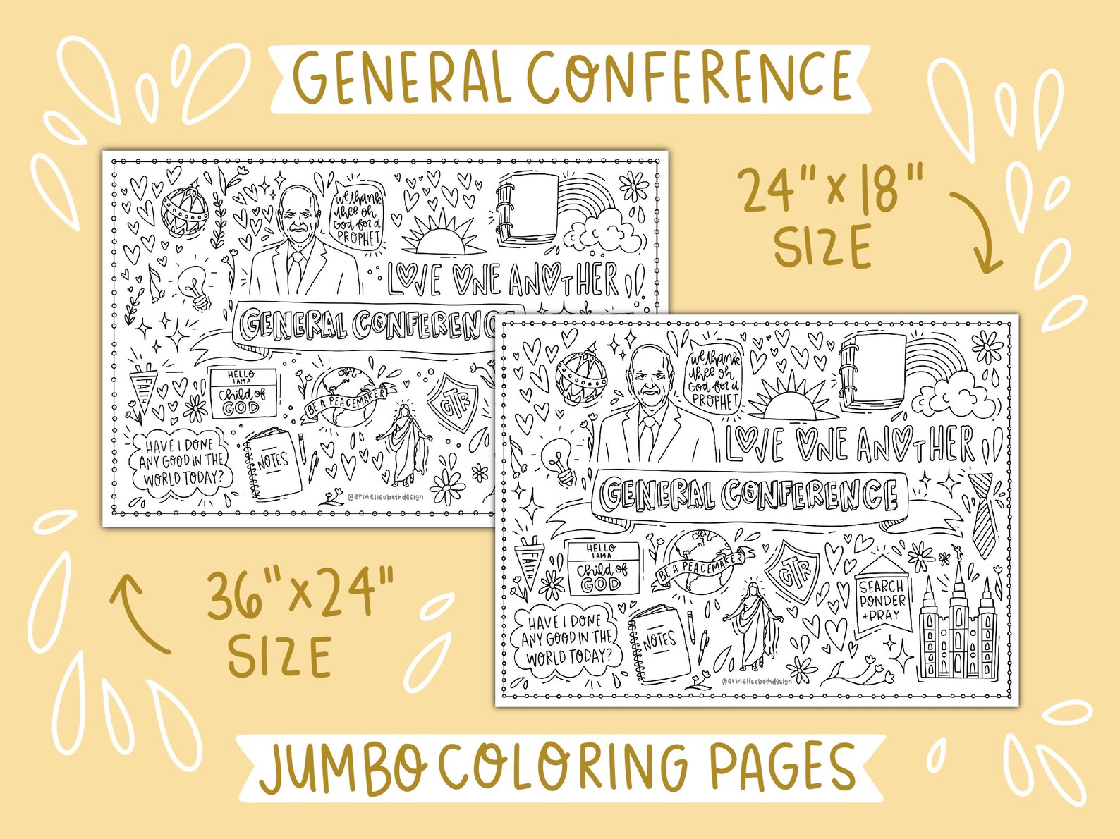 Jumbo General Conference Coloring Page: Family Activity (digital ...
