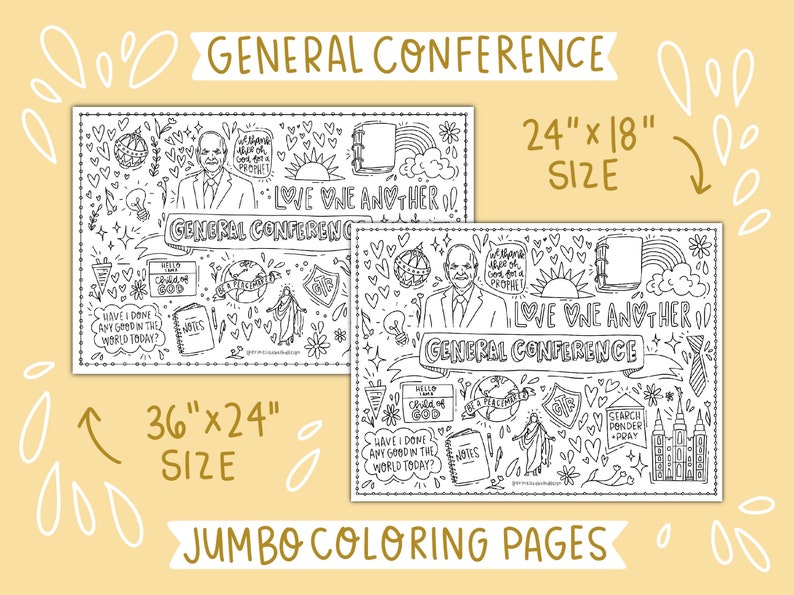 Jumbo General Conference Coloring Page: Family Activity (digital ...