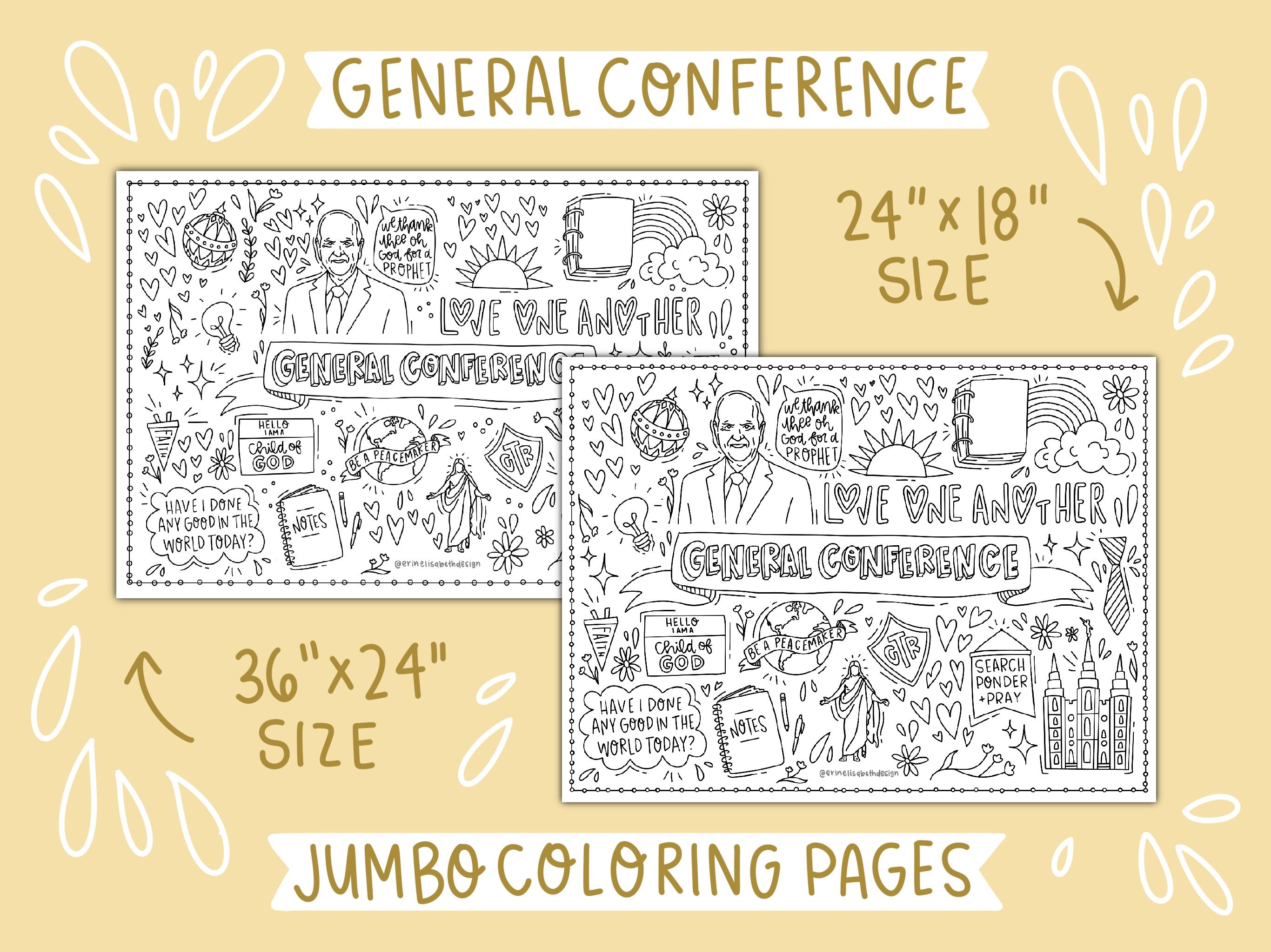 Jumbo General Conference Coloring Page: Family Activity (digital ...