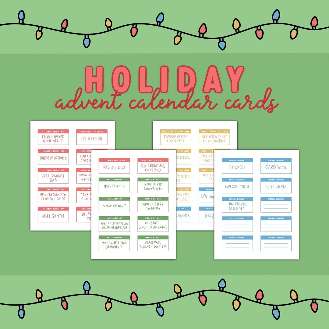 Christmas Advent Calendar Cards | Christmas Countdown | Advent Prompts ...